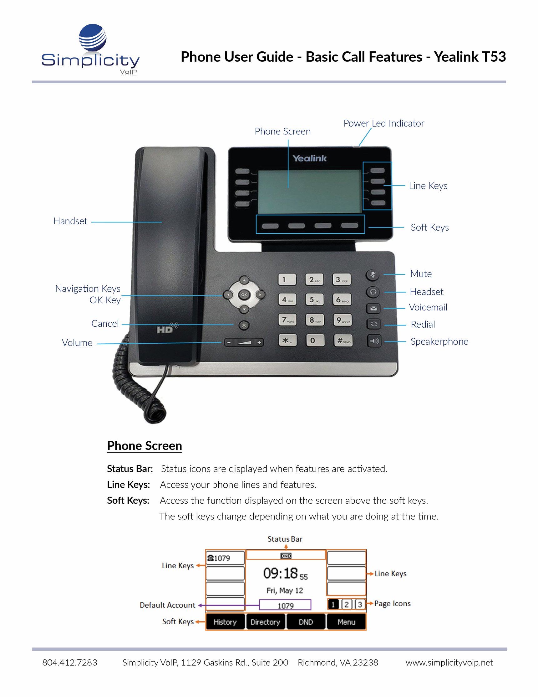 Yealink Phone, T53 Quick User Guide & Call Features